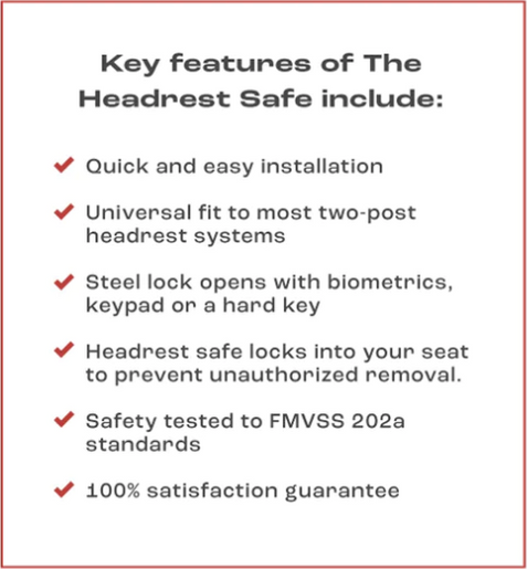The Headrest Safe | Hidden Headrest Gun Safes for Cars